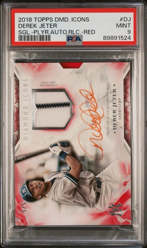 2018 Topps Diamond Icons Derek Jeter Auto Red Ink Game Used Patch /5 ...