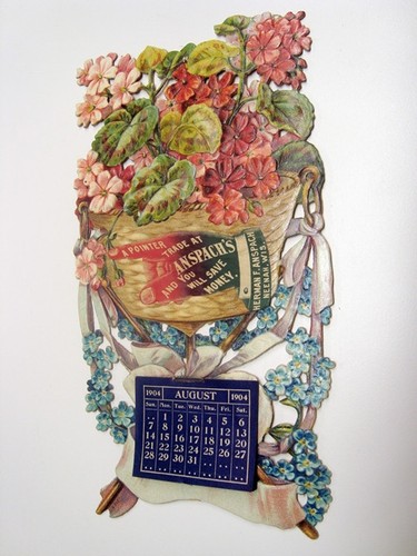 1904 Herman Anspach Department Store Die Cut Calendar w/Pad, Neenah ...