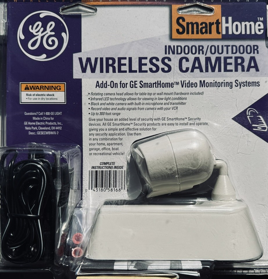 GE Smart Home Wireless Camera (New Sealed) Add-on For Wireless Camera ...