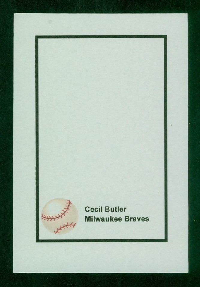 #0523, 4" x 6" Photo Card, Signed-Autographed, Cecil Butler, Milwaukee ...