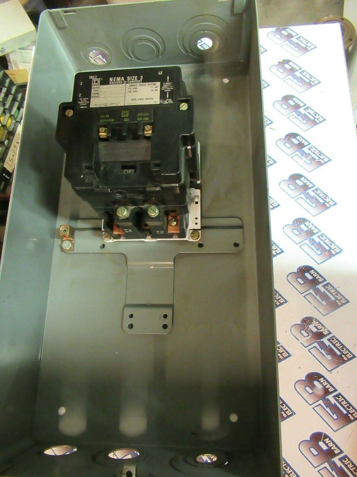 Square D 8502SEG1, Size 3 Enclosed Contactor, 230V, 2 Pole, 120 Volt ...