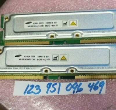 512MB KIT 2X 256MB 800-40 1RX8 RAMBUS RIMM 184PIN ECC NON-REG SINGLE ...