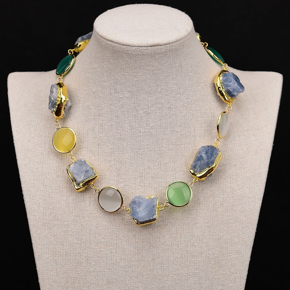 Natural Blue Iolite Cordierite Stone Rough Mix Color Cat eye Chokers ...