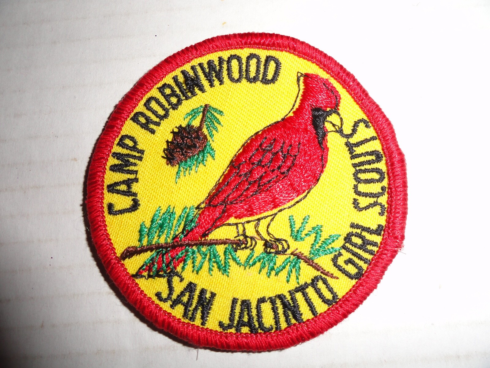 NEW SAN JACINTO Girl Scouts Camp Robinwood Uniform Insignia Round Patch ...