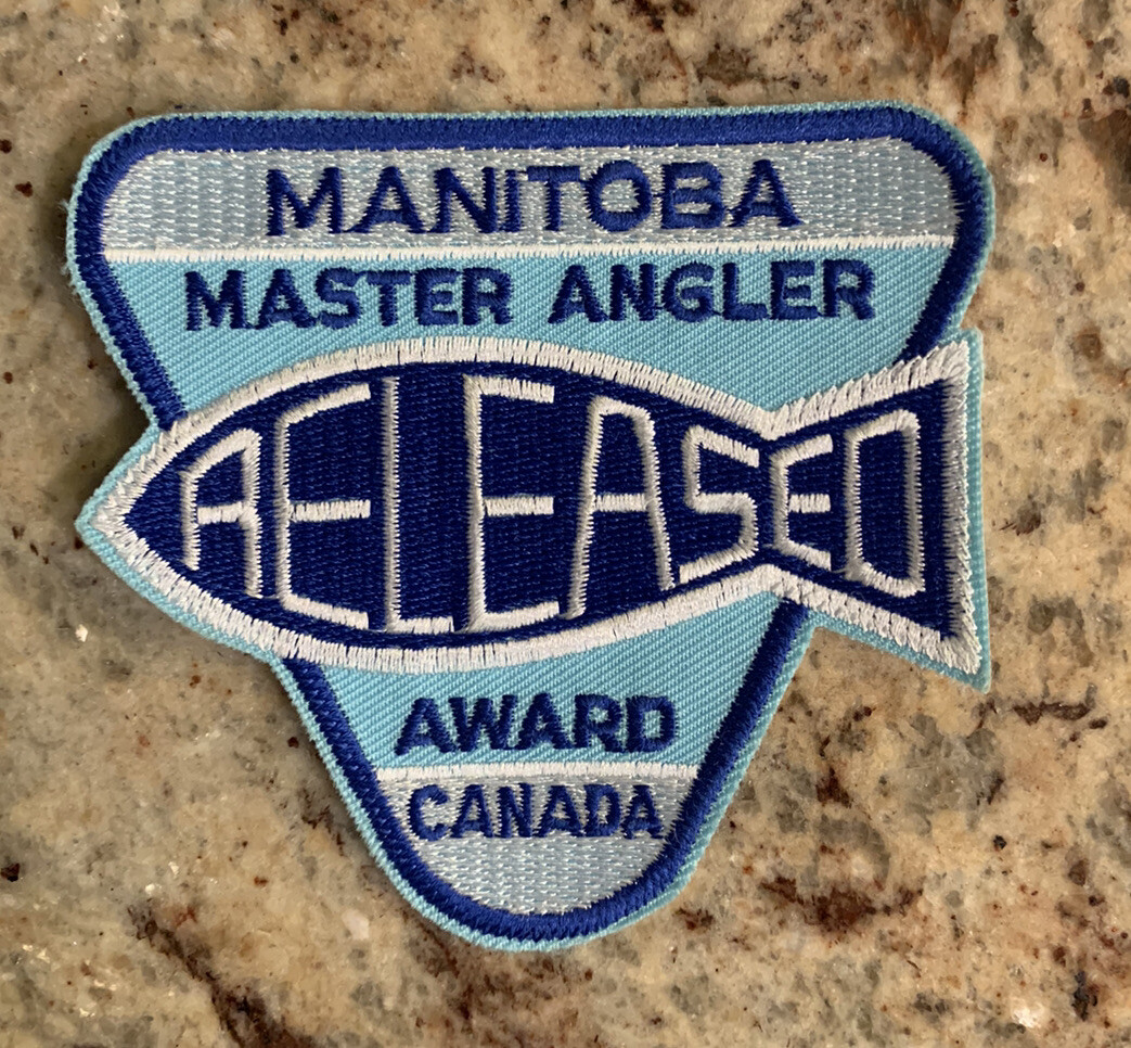 Vintage Manitoba MASTER ANGLER Award Fishing PATCH Catch and Released ...