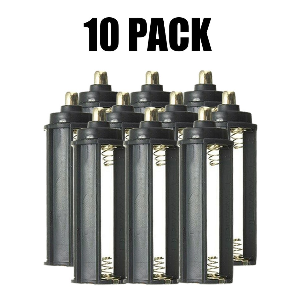 10pc 3 AAA Battery Holder Cylindrical Case Plastic For Flashlight Round ...