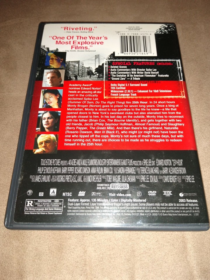25th Hour (DVD, 2003) 786936218497| eBay