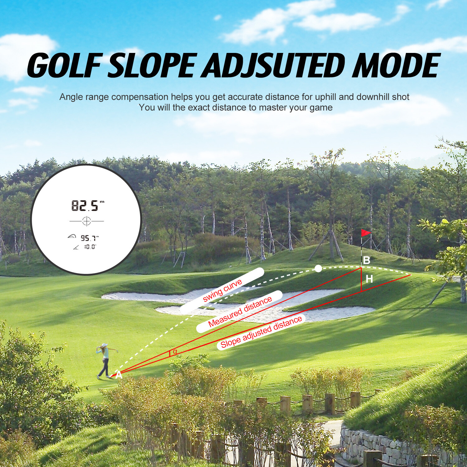 MILESEEY - PF210 - 660 Yards Range Finder - 6x Magnification - Flagpole ...