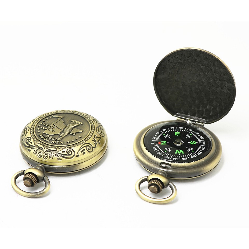 Portable Metal Retro Pocket Watch Compass Outdoor Navigation Flip ...