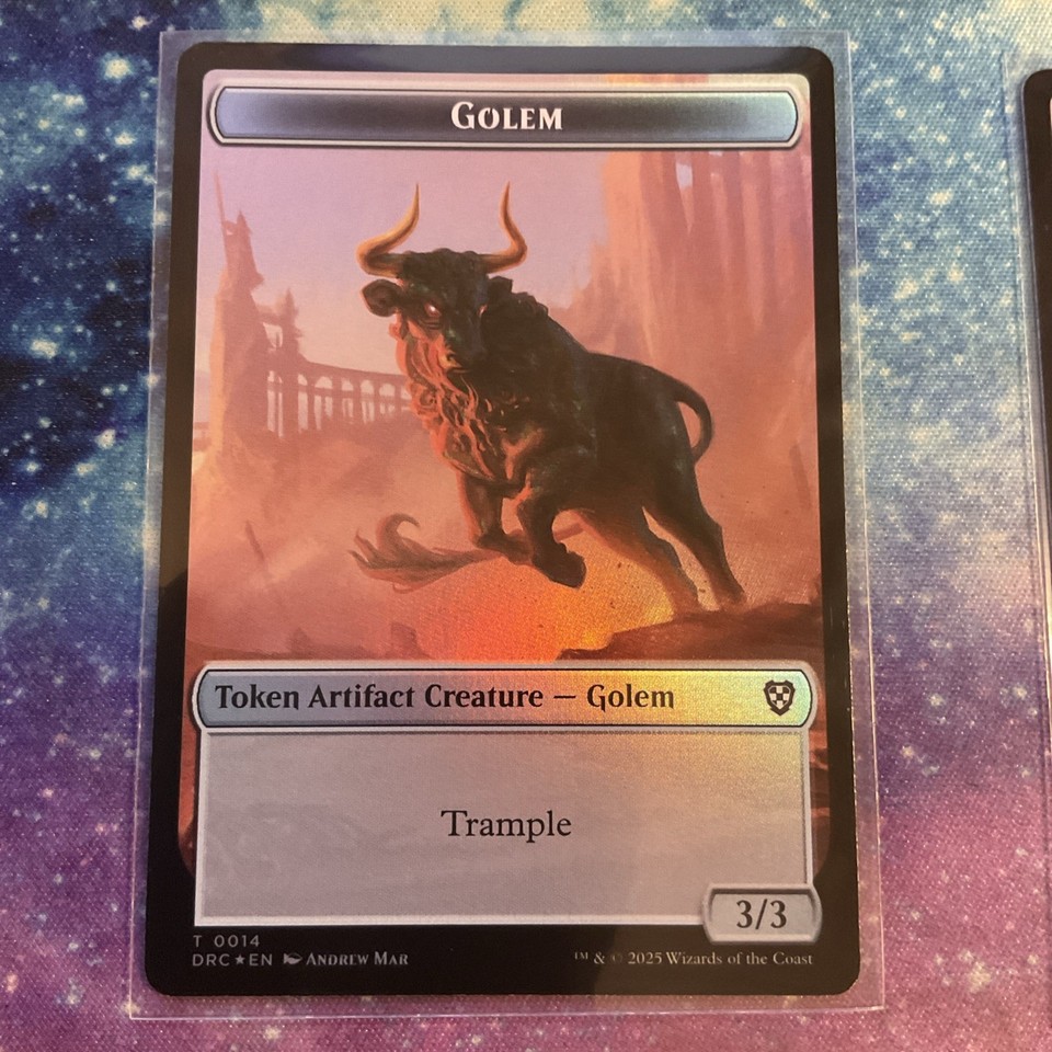 Golem 014 Golem 015 Foil Token Aetherdrift DRC MTG Magic The Gathering ...
