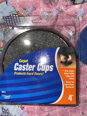 Soft Touch 4 inch Round Carpet Caster Cups 4 Pieces New B40 | eBay