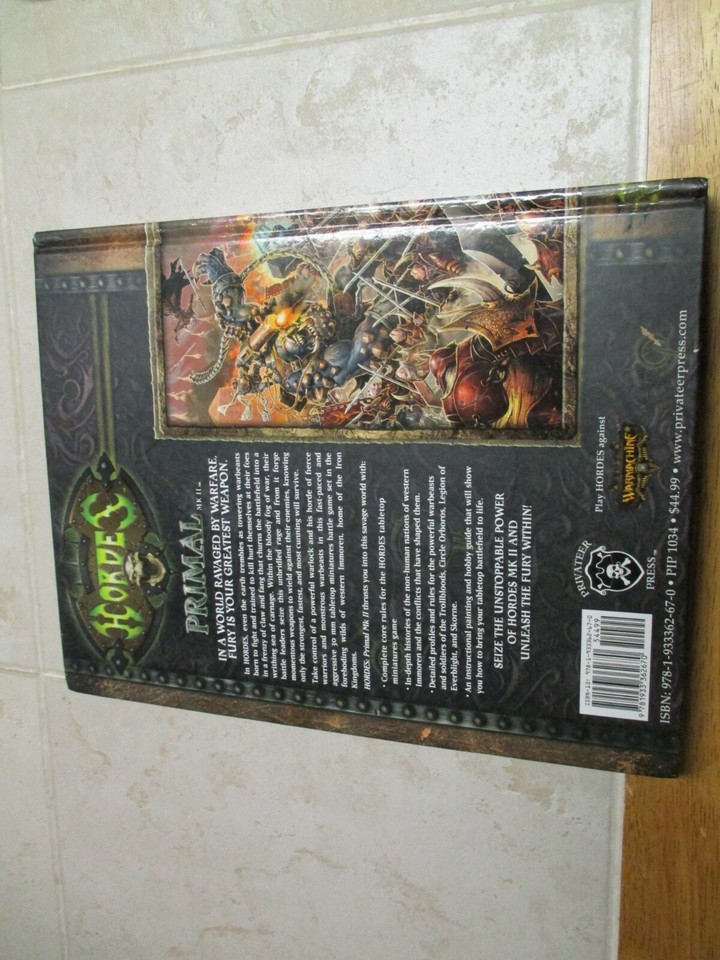 Warmachine Hordes Primal MKII PIP 1034 HB Book Rulebook 2010 1st Print ...