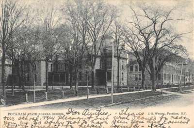 Potsdam New York State Normal School Street View Antique Postcard ...