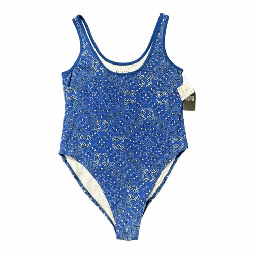 IML ISAAC MORRIS LTD. Blue Indigo Bandana Print Bodysuit Juniors Size M ...