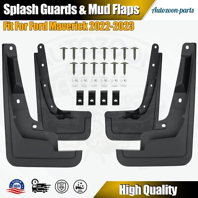 4pcs Front & Rear Molded Mud Flaps Splash Guards Fit For 2022-2023 Ford ...