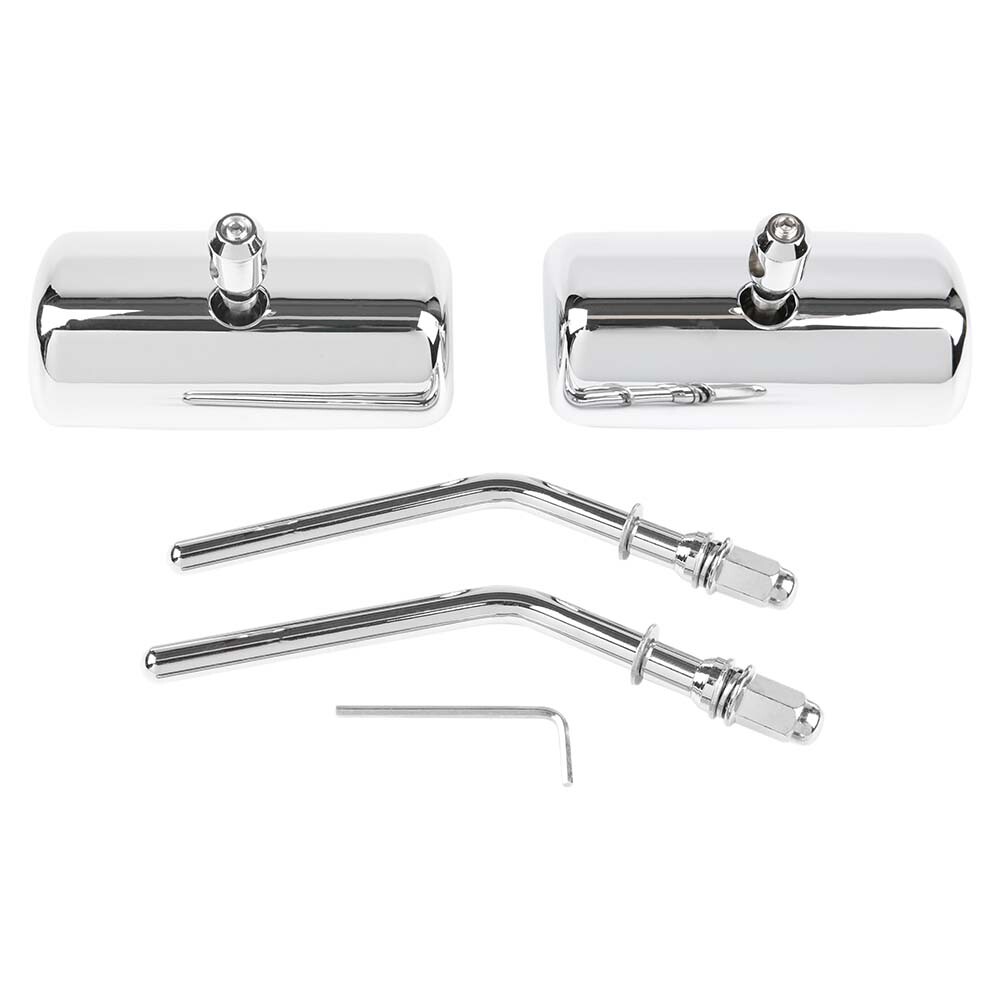 Chrome Rectangle Motorcycle Rear View Mirrors For Harley Fatboy Bobber ...