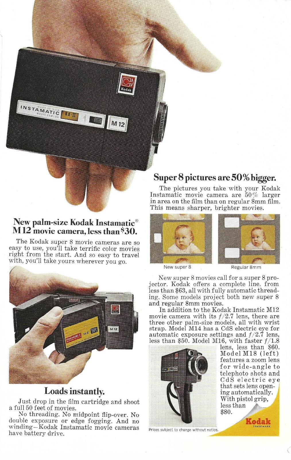 1967 Kodak Instamatic Movie Camera Vintage Color Print Ad Film Video ...