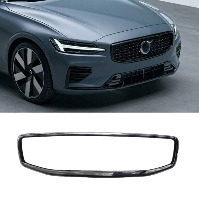 Gloss Black Front Grille Trim Overlay Cover Decoration For Volvo S60 ...