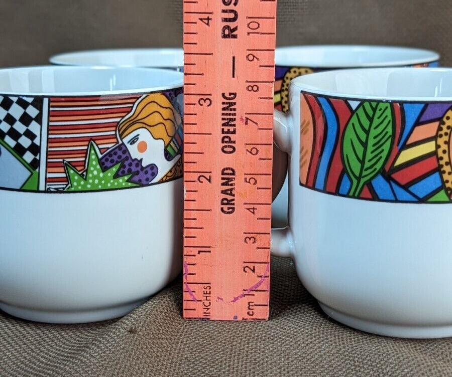 Set of 4 Vintage Vitromaster Metropolitan Mugs Cup 1991 Pop Art Deco ...
