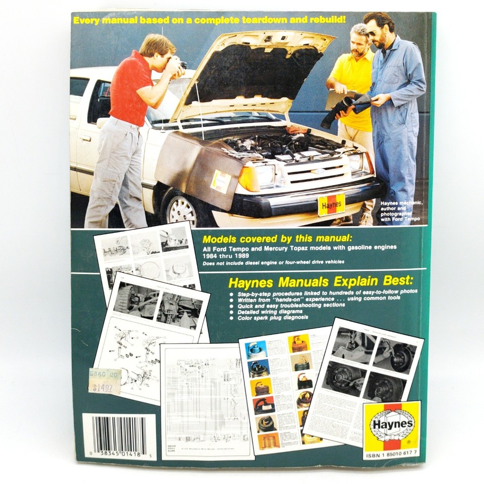 Ford Tempo Mercury Topaz 1984-1989 Haynes Auto Repair Manual 1418 | eBay