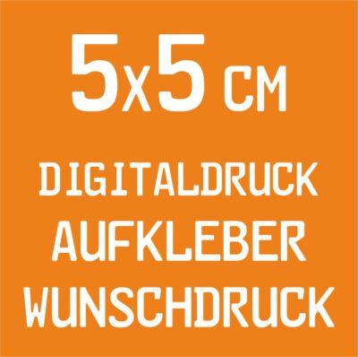 50 Stück 5x5cm Digitaldruck Aufkleber Wunschdruck drucken Folie Sticker ...