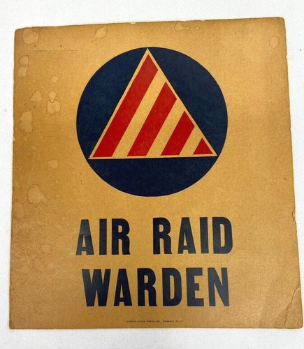 WWII Air Raid Warden Sign | eBay