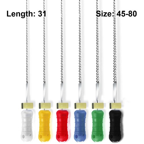 Sky Choice K-Files - 31 mm Length, Assorted Colors Sizes 45-80 w/Rubber ...