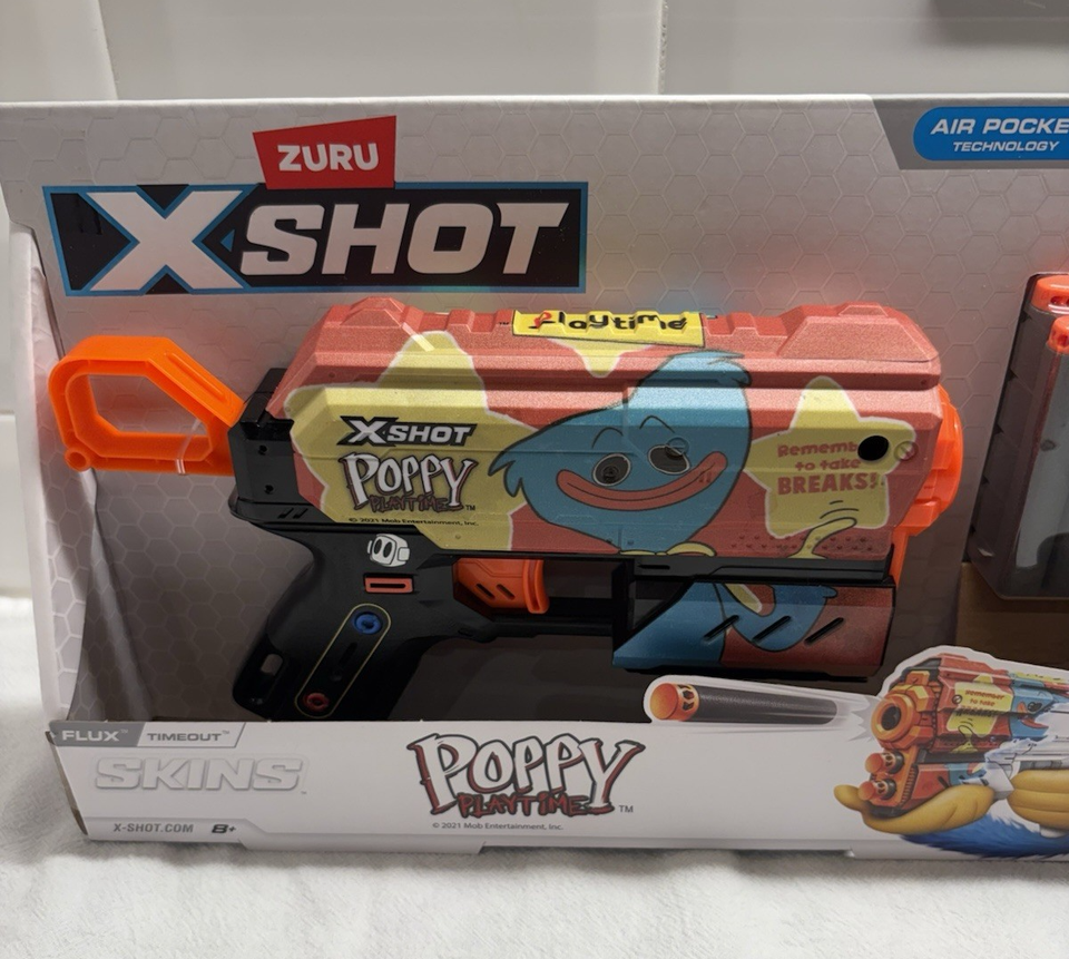 RARE Poppy Playtime skins Zuru X shot Dart Gun Timeout 8 Darts NEW ...