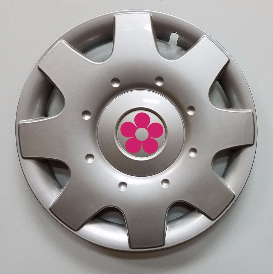 16" PINK DAISY FLOWER Hubcap SET fits VW BEETLE 1998-2019 Wheelcovers ...