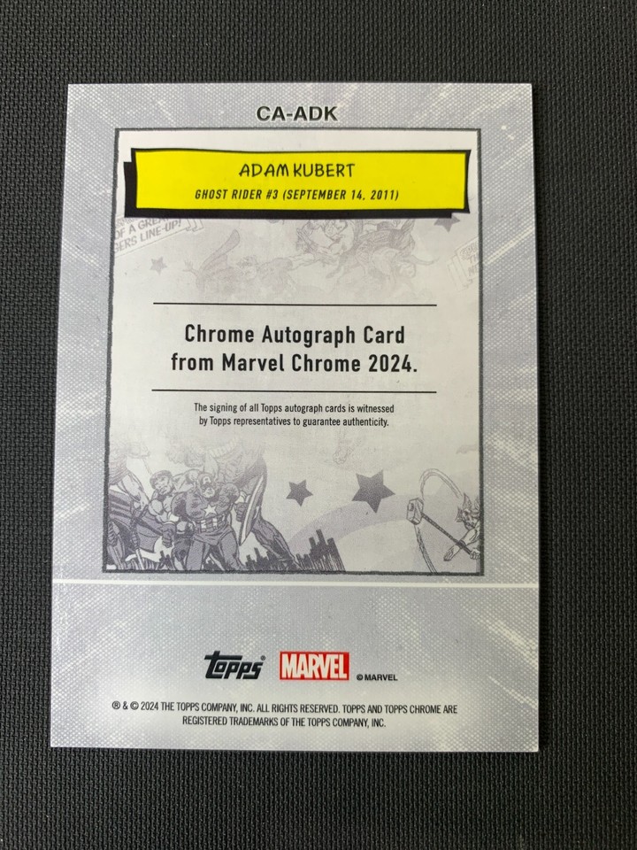 2024 Topps Chrome Marvel CAADK Adam Kubert Auto Human Torch Refractor ...