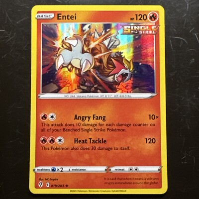 Reverse Holo Entei 019/203 Holo Rare Evolving Skies Pokemon Card | eBay