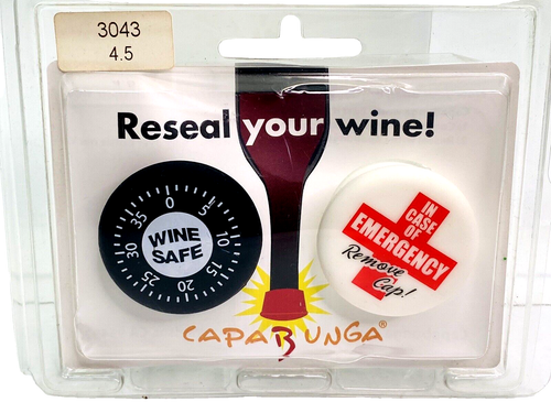 NIP Capabunga 2 Reseal Caps Wine Safe In Case Of Emergency | eBay