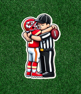 Referee hugging a Chiefs player 100% waterproof vinyl sticker - several ...