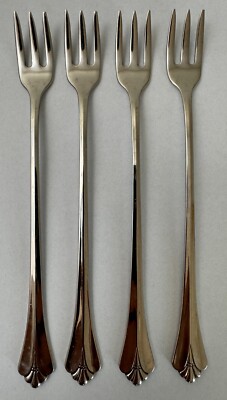 Oneida Community Stainless Royal Flute Set of 4 Seafood Cocktail Forks ...