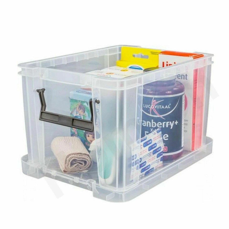 5L Clear Plastic Storage Boxes with Clip Lock Lid Space Saving ...