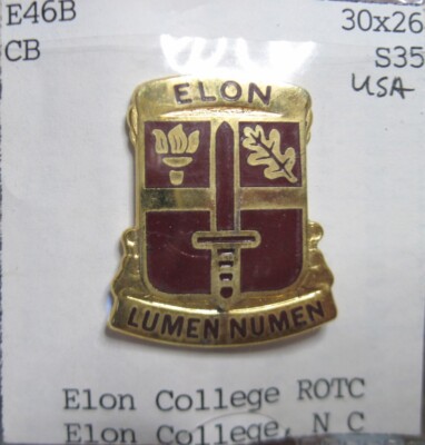 Army crest DUI DI cb ROTC Program ELON COLLEGE North Carolina NC s35 ...