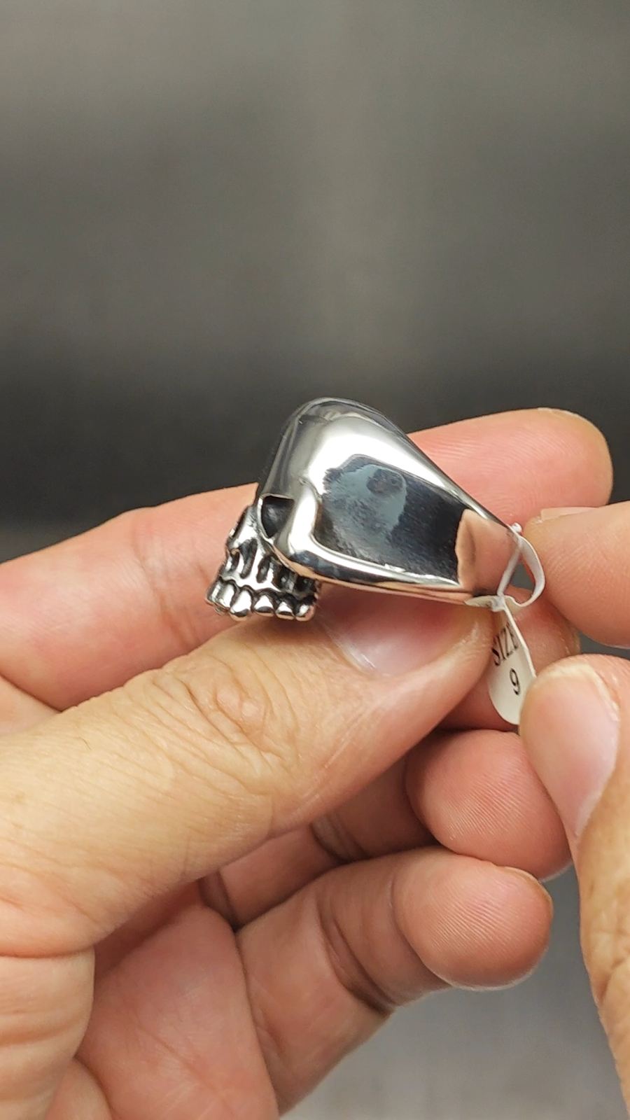 Mens Stainless Steel Jawless Skull Biker Ring Gothic Silver Rocker Band ...