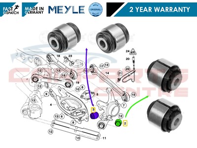 FOR BMW E90 E91 E92 E93 LCi REAR AXLE LOWER HUB BUSHES RUBBER MOUNTING ...