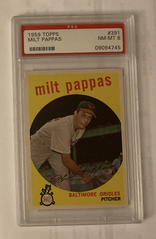 1959 Topps Baseball Milt Pappas Baltimore Orioles Card #391 PSA 8 | eBay