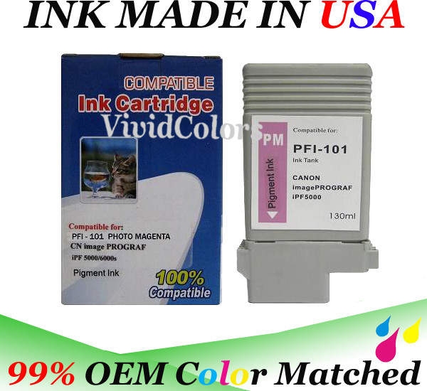 A PM PFI-101 Compatible ink cartridge for Canon ipf5100 6100 6200 Photo ...