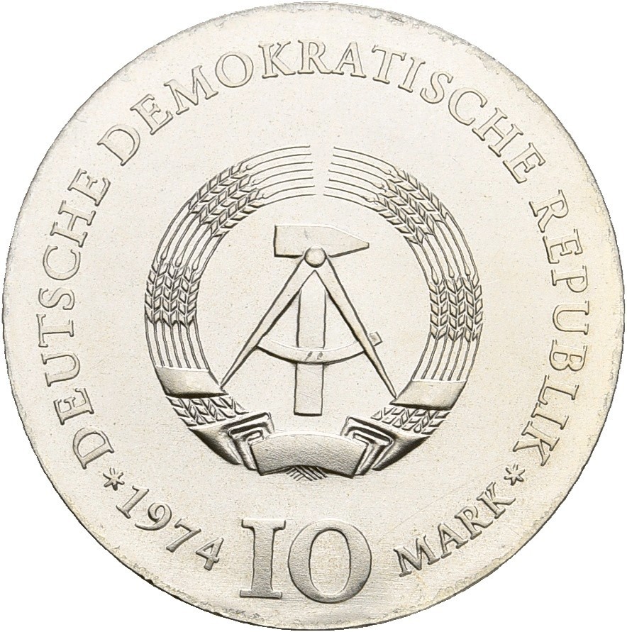 Künker: DDR, 10 Mark 1974 (A), Caspar David Friedrich, Silber, Top ...