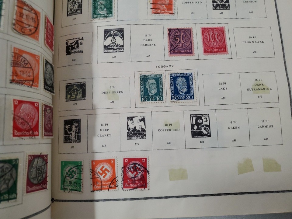 Vintage 1962 Grand Award Scott Stamp Album w/ 3,250 Stamps + 100 More ...