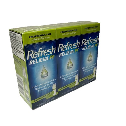 Lot Of 3. Refresh RELIEVA PF Lubricant Eye Drops - 0.33 FL OZ Exp OCT ...