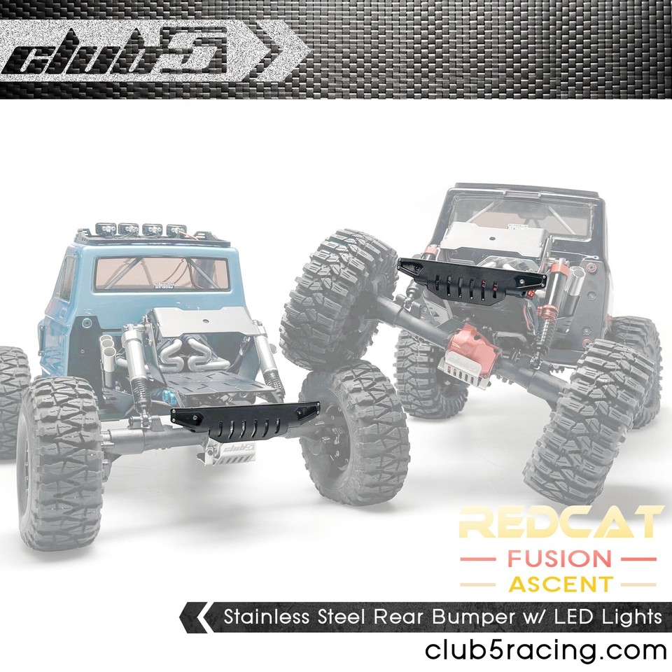 Stainless Steel Rear Bumper w/ LED Lights ( 6V ) for Redcat Ascent ...