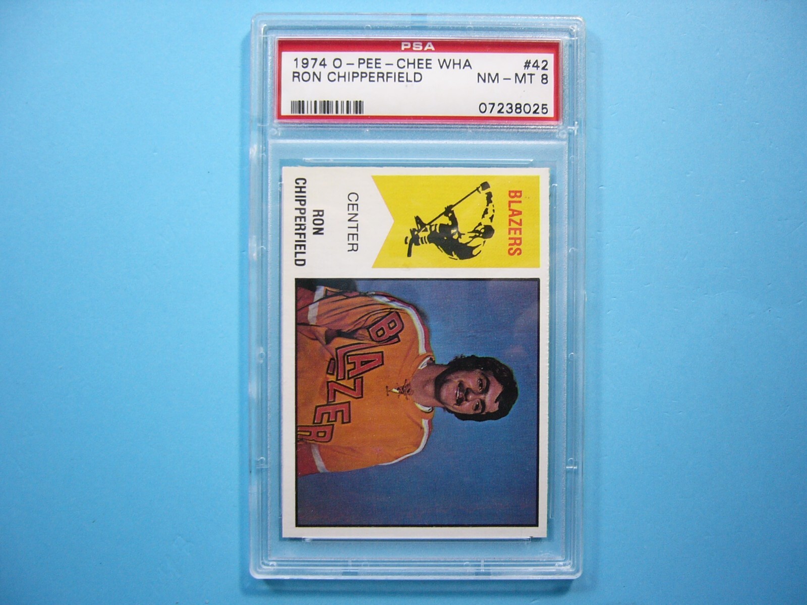 1974/75 O-PEE-CHEE WHA HOCKEY CARD #42 RON CHIPPERFIELD ROOKIE PSA 8 ...