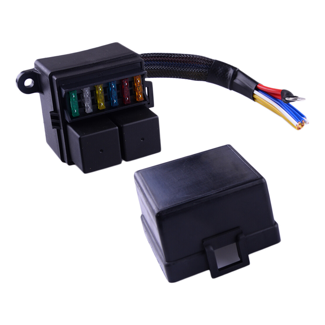 Pre-Wired Fuse Relay Box & 4-Pin 80A Relay &6 Fuses for 12V Car Truck ...