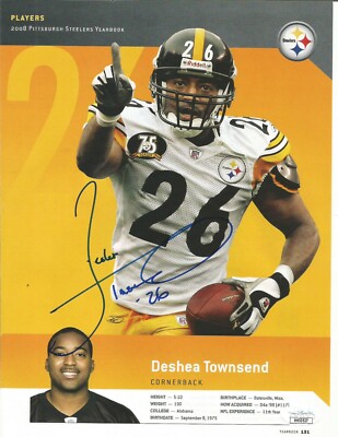 Autographed Deshea Townsend 2008 Steelers Yearbook Page JSA | eBay