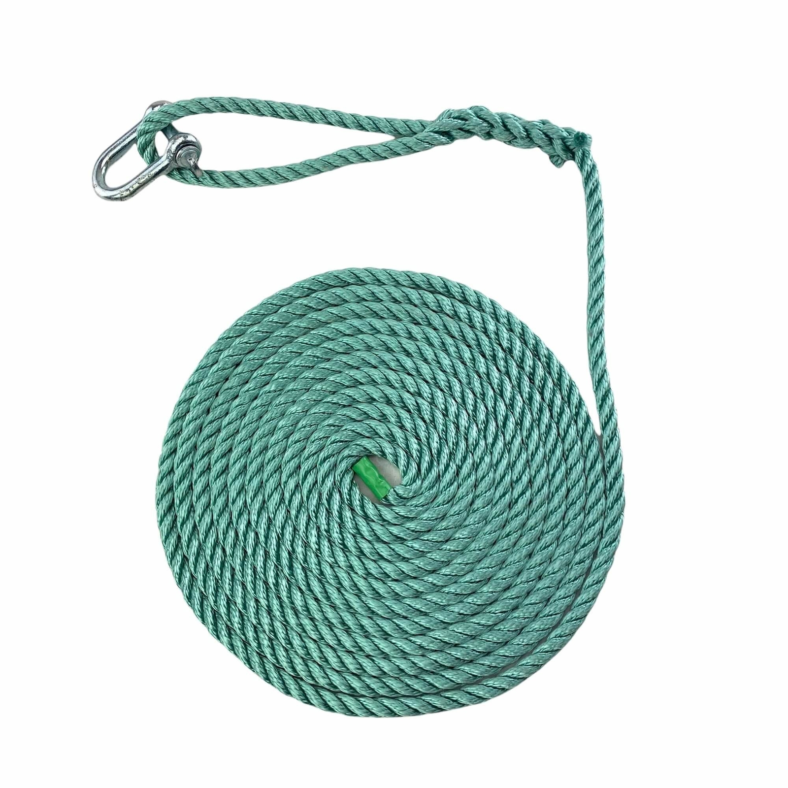 2 x 12mm Teal Softline Mooring Ropes x 22m C/W 10inch Soft Eye, Warps ...