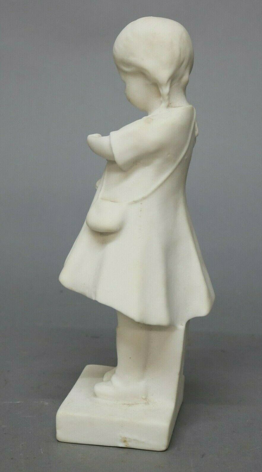 PAIR VINTAGE ANTIQUE CARVED ALABASTER MARBLE FIGURAL STATUE SCUPLTURES ...