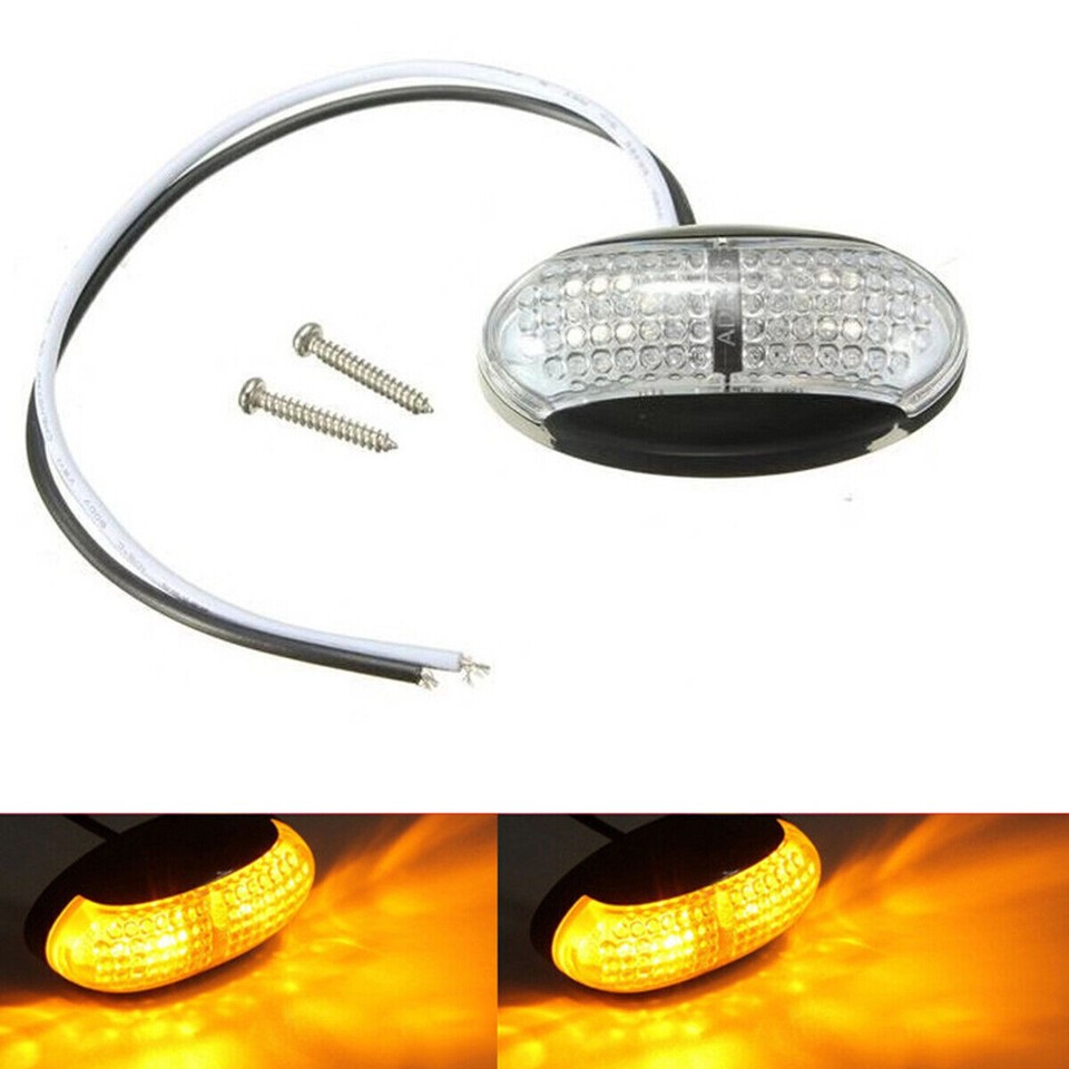 10x Amber Side Marker Clearance Tail Light Indicator 12V 24V 4 LED ...